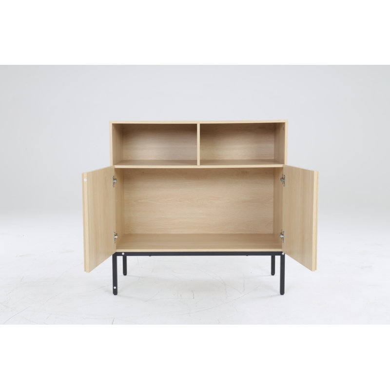 Ebern Designs Storage Cabinet, Modern Rustic Industrial Buffet Sideboard, Accent Console ...